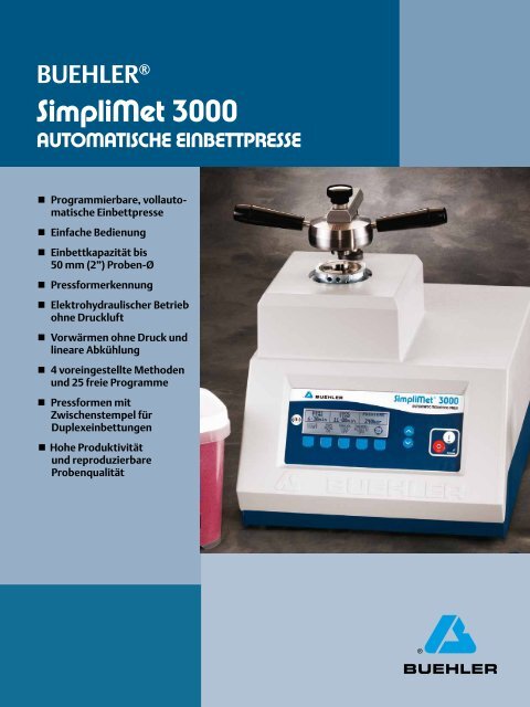 Simplimet 3000 - BUEHLER Gmbh
