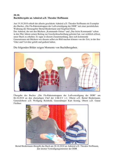 Buchübergabe an Admiral a.D. Theodor Hoffmann - Die ...