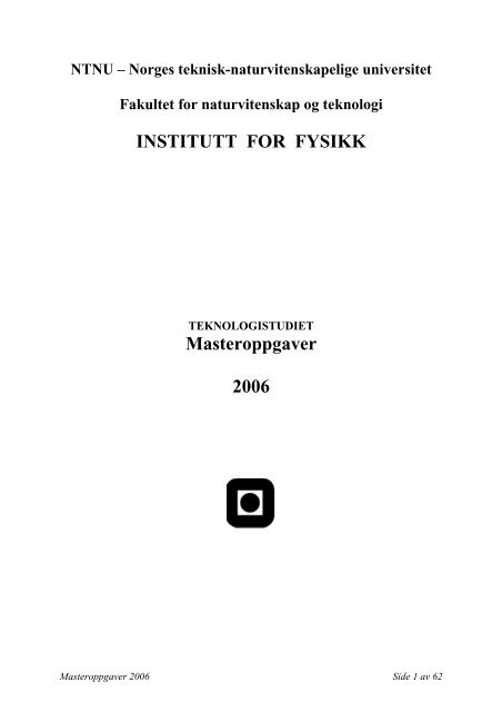 DIPLOM 2005 - Fysikk - NTNU