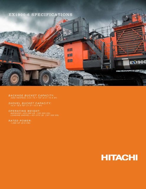 EX1900-6 SPECIFICATIONS - Hitachi