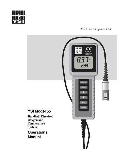YSI Model 55 Operations Manual - YSI.com