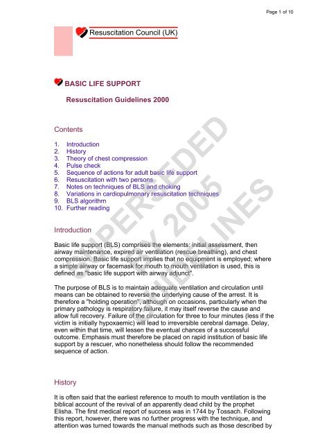 Adult Basic Life Support - Resuscitation Council (UK)