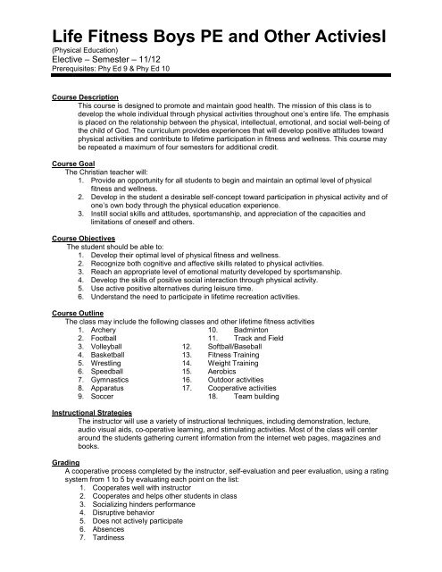 Course Syllabus - Life Fitness Boys PE I.pdf - Luther High School