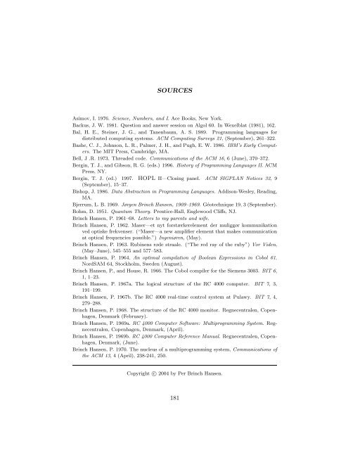 SOURCES - Per Brinch Hansen