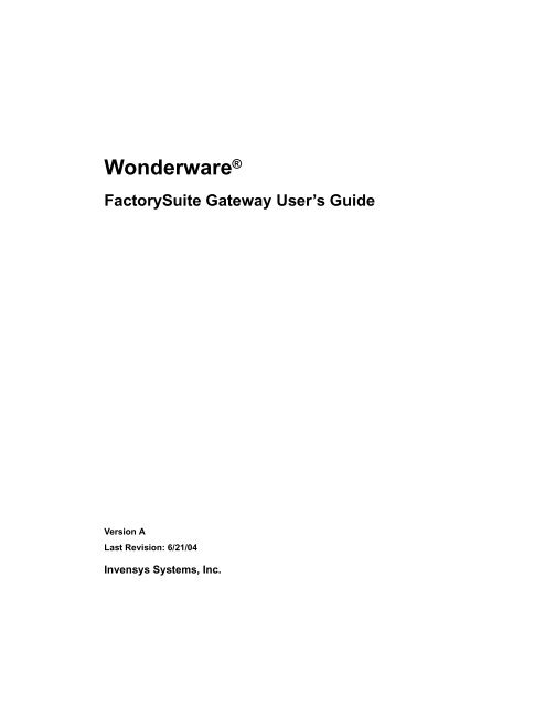 Wonderware Magellan ABCIP DAServer User Guide - InTouch