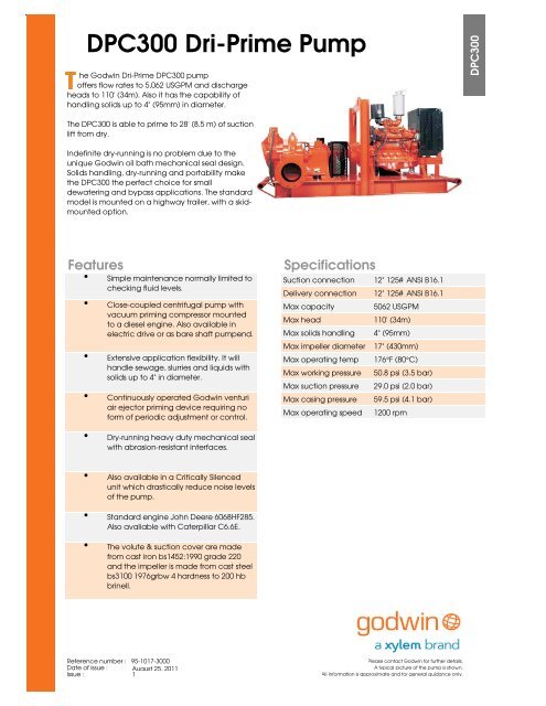 DPC300 Dri-Prime Pump T T T - Godwin Pumps