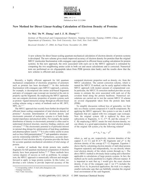 New Method For Direct Linear Scaling Calculation Of Electron