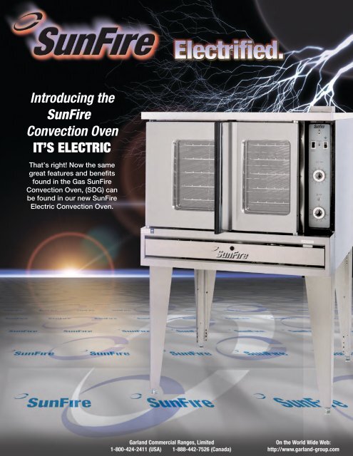 Introducing the SunFire Convection Oven IT'S ELECTRIC - Garland