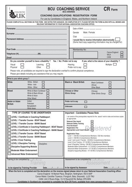 CR Form Version V9-2.indd - Canoe England