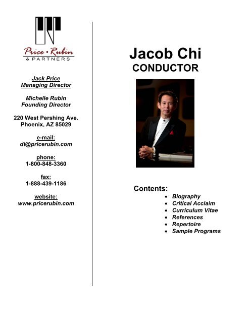 Jacob Chi CONDUCTOR Contents - Pricerubin.com