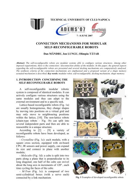 connection mechanisms for modular self-reconfigurable robots