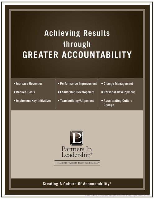 GREATER ACCOUNTABILITY