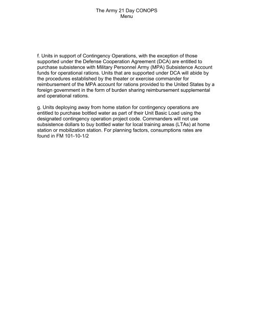 f. Units in support of Co