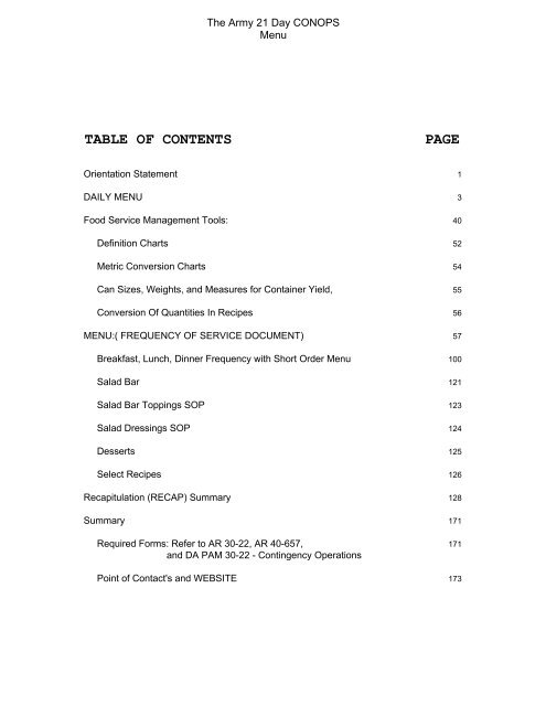 TABLE OF CONTENTS PAGE Or