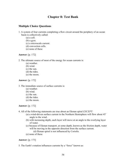 Chapter 8: Test Bank