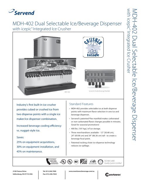 MDH-402 Dual Selectable Ice/Beverage Dispenser with ... - Garland