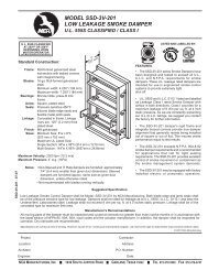 FIRE DAMPER SIZE CHART - NCA Manufacturing