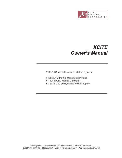 Xcite 1100-5 Manual - Xcite Systems Corporation