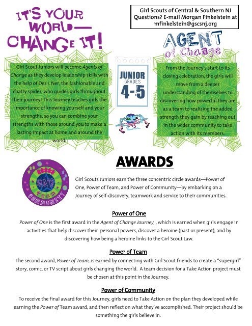 Agent of Change Journey Info - Girl Scouts of Central and Southern ...