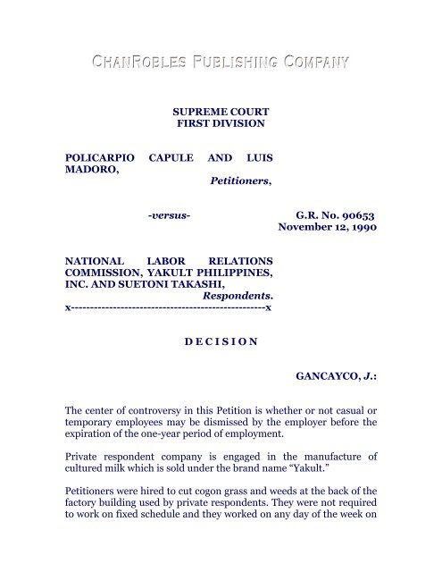 Capule, vs. NLRC, G. R. No. 90653, Nov. 12, 1990 - Chan Robles ...
