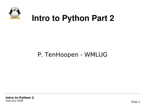 Intro to Python Part 2