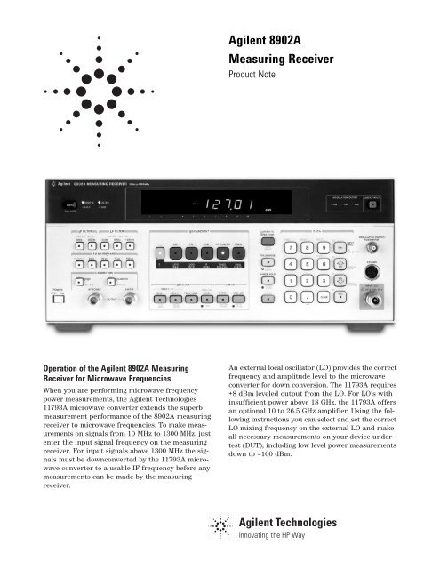 Agilent 8902A Measuring Receiver - Agilent Technologies