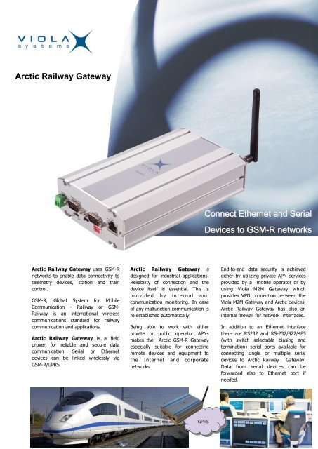 Arctic Railway Gateway Connect Ethernet and ... - Viola Systems