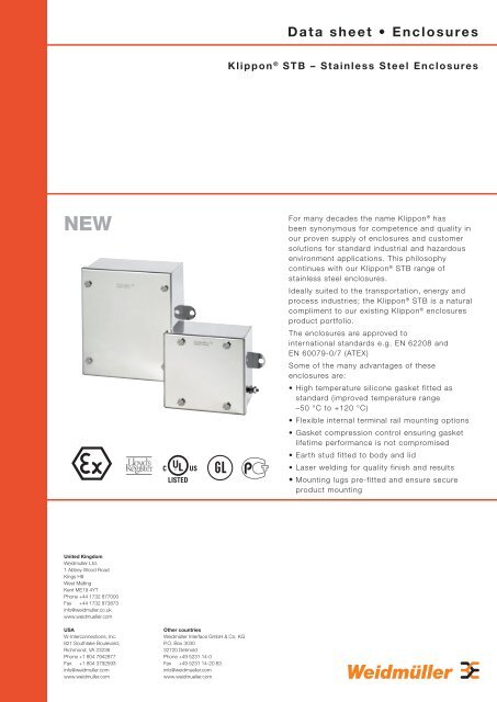 Data sheet â€¢ Enclosures