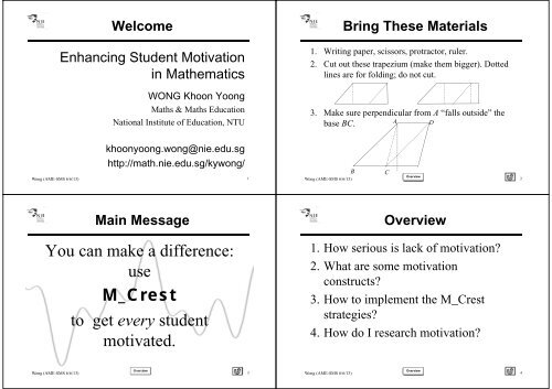 Enhancing student motivation in mathematics through teacher ...