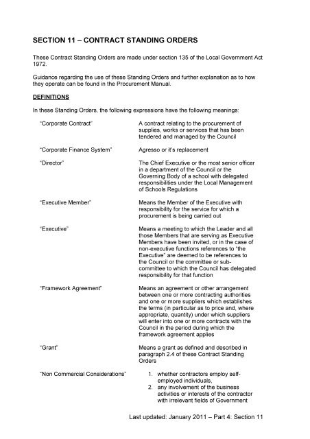 Section 11 - Contract Standing Orders PDF 101 KB
