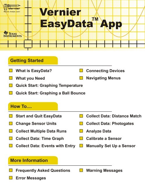 EasyData Guidebook - Vernier Software & Technology