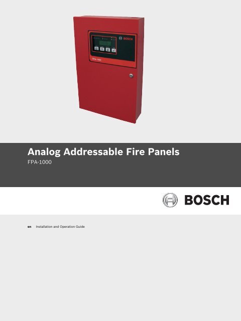 Analog Addressable Fire Panels - Bosch Security Systems