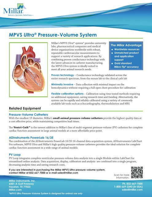 MPVS Ultra® Pressure-Volume System - Millar