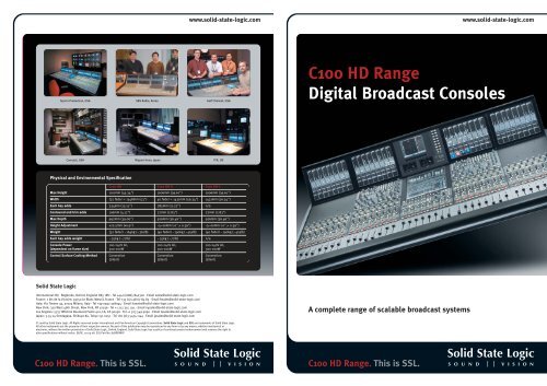 C100 HD Range brochure - Solid State Logic