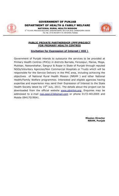 eoi-public private partnership (ppp)project for primary health centres