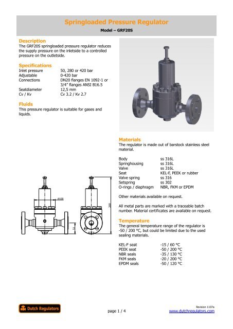 Springloaded Pressure Regulator - IMPCO-Metall GmbH
