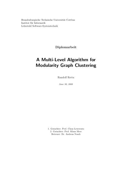 Multilevel Graph Clustering With Density Based Quality Measures