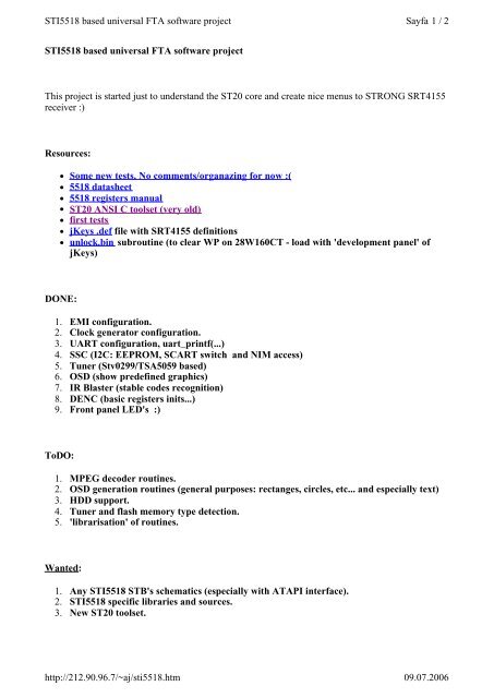 STI5518 based universal FTA software project This project is started ...