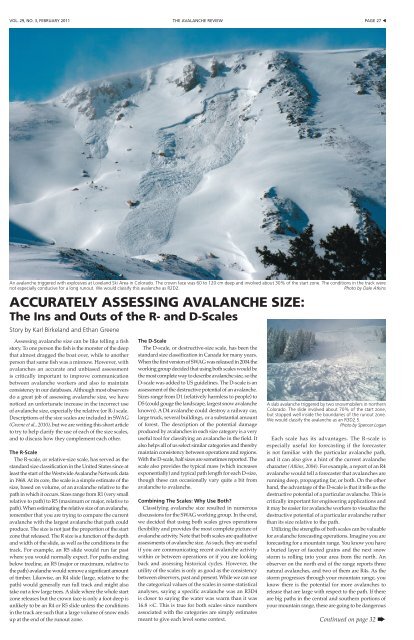 accurately assessing avalanche size - Forest Service National ...