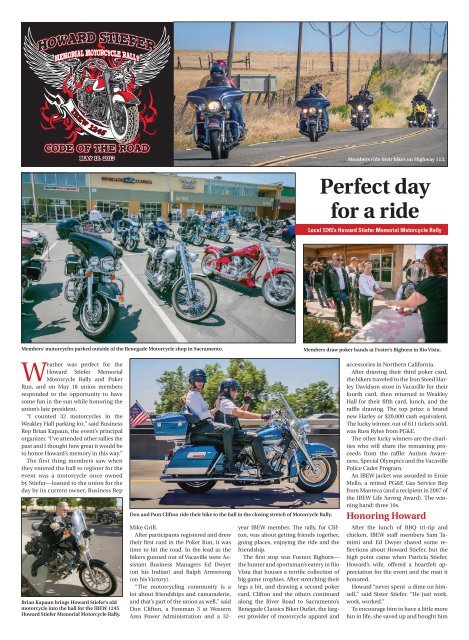 Motorcycle Rally honors Howard Stiefer - IBEW Local 1245