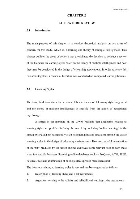 CHAPTER 2 LITERATURE REVIEW - DSpace@UM