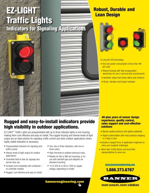 EZ-LIGHTâ ¢ Traffic Lights - Banner Engineering