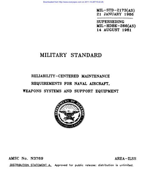 MIL-STD-2173 "Reliability Centered Maintenance" - AcqNotes.com