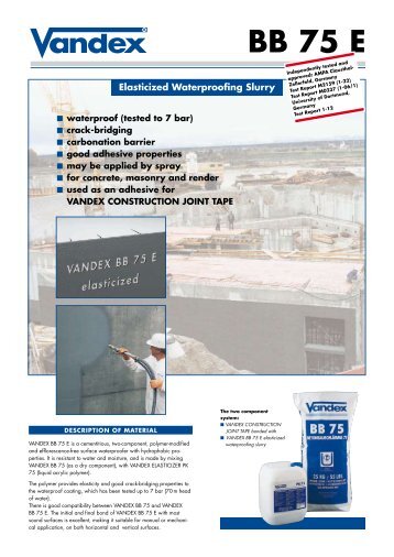 vandex super crystalline waterproofing
