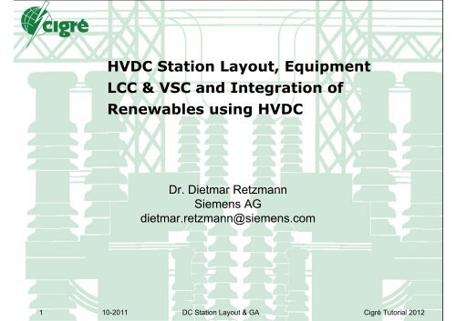HVDC Station Layout, Equipment LCC & VSC and ... - Siemens