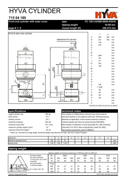 HYVA 71504180 - FC 129-3-03460-000A-K0343 - dominga.lt