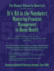 Missouri Alliance for HOME CARE MAHC-10 Fall Risk Assessment ...