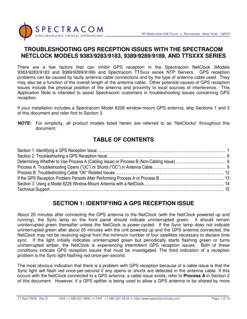 troubleshooting gps reception issues with the spectracom netclock ...
