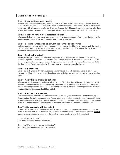 Basic Injection Technique