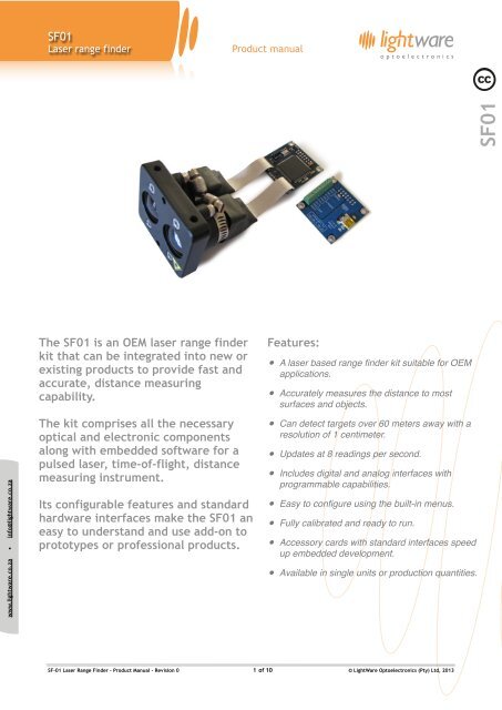 SF01 - LightWare Optoelectronics